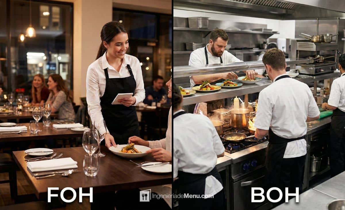 ¿Qué es FOH y el BOH en un restaurante? Ejemplos